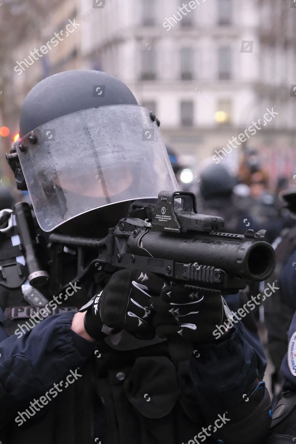 French Riot Police Armed Lbd 40 Editorial Stock Photo - Stock Image ...
