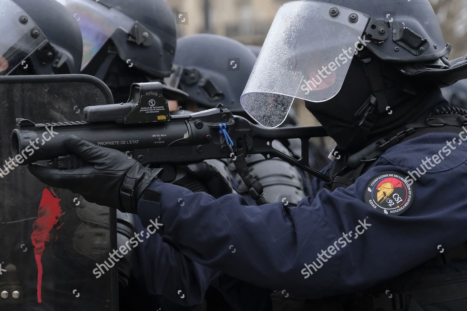 French Riot Police Armed Lbd 40 Editorial Stock Photo - Stock Image ...