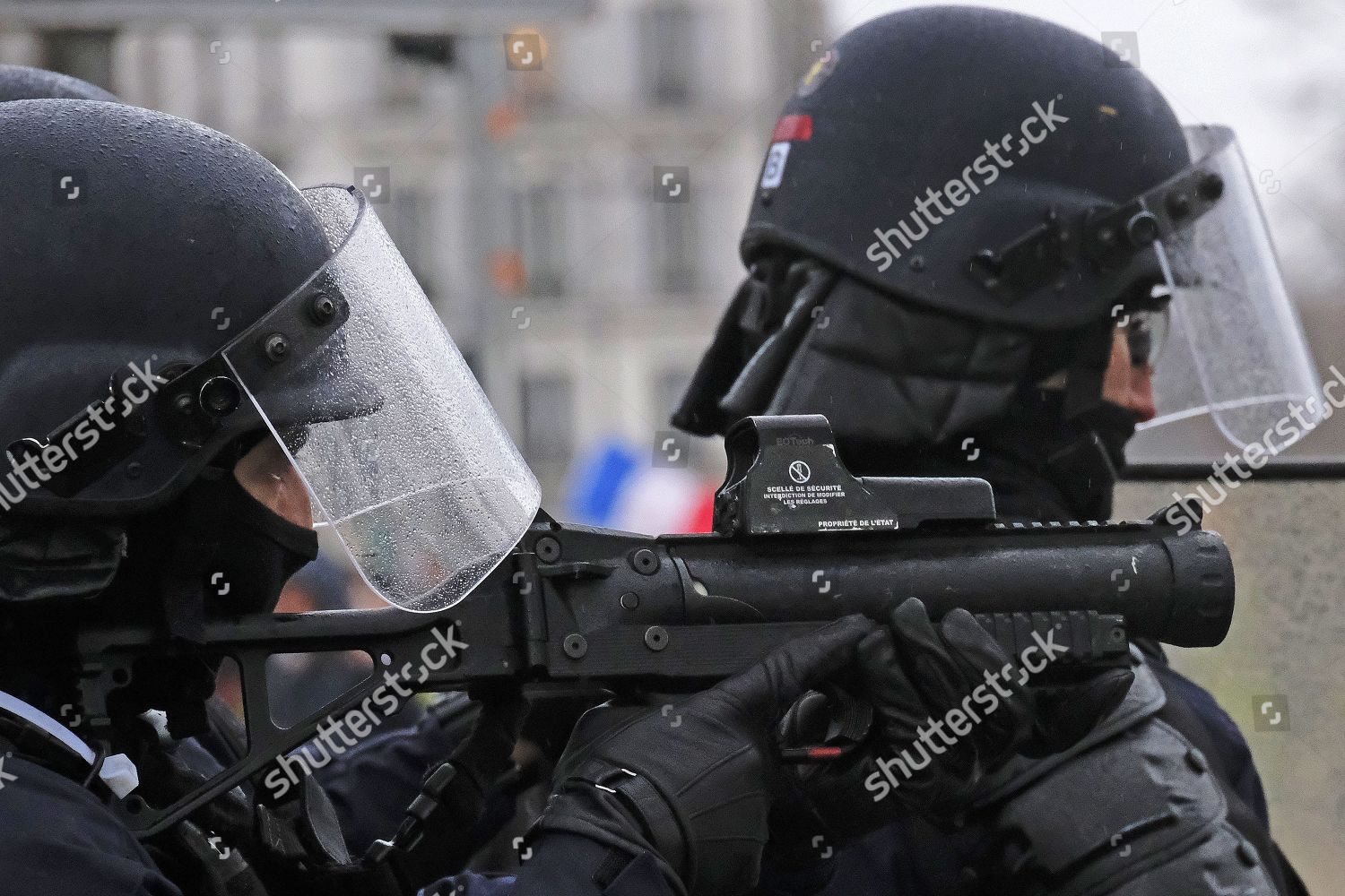 French Riot Police Armed Lbd 40 Editorial Stock Photo - Stock Image ...