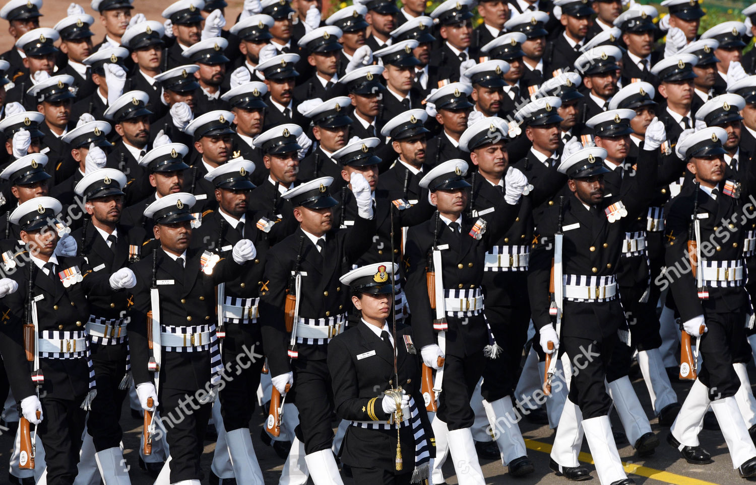 Coast Guard Marching Contingents Pass Through Editorial Stock Photo ...