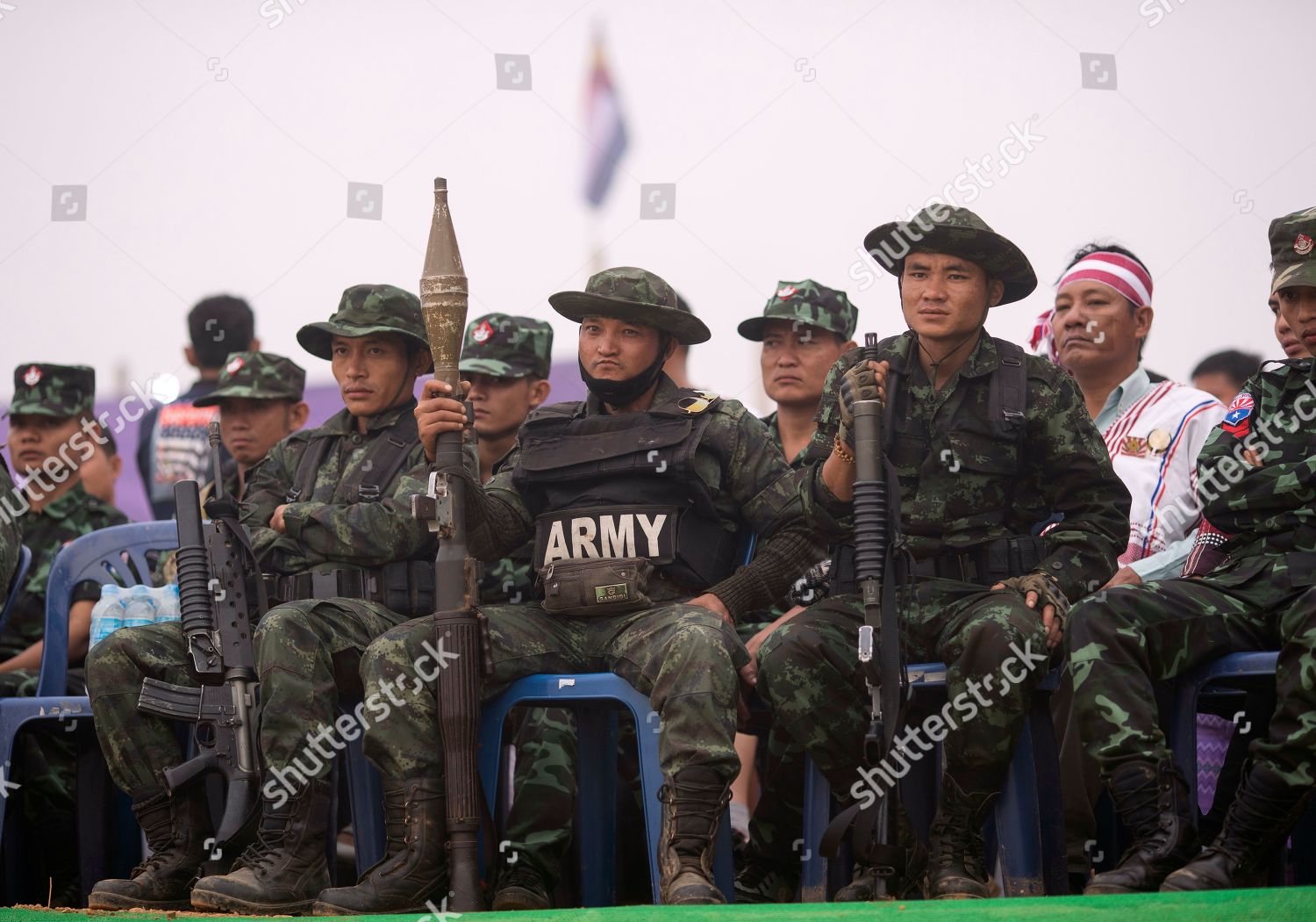 Soldiers Karen National Union Knu Guerrilla Editorial Stock Photo ...
