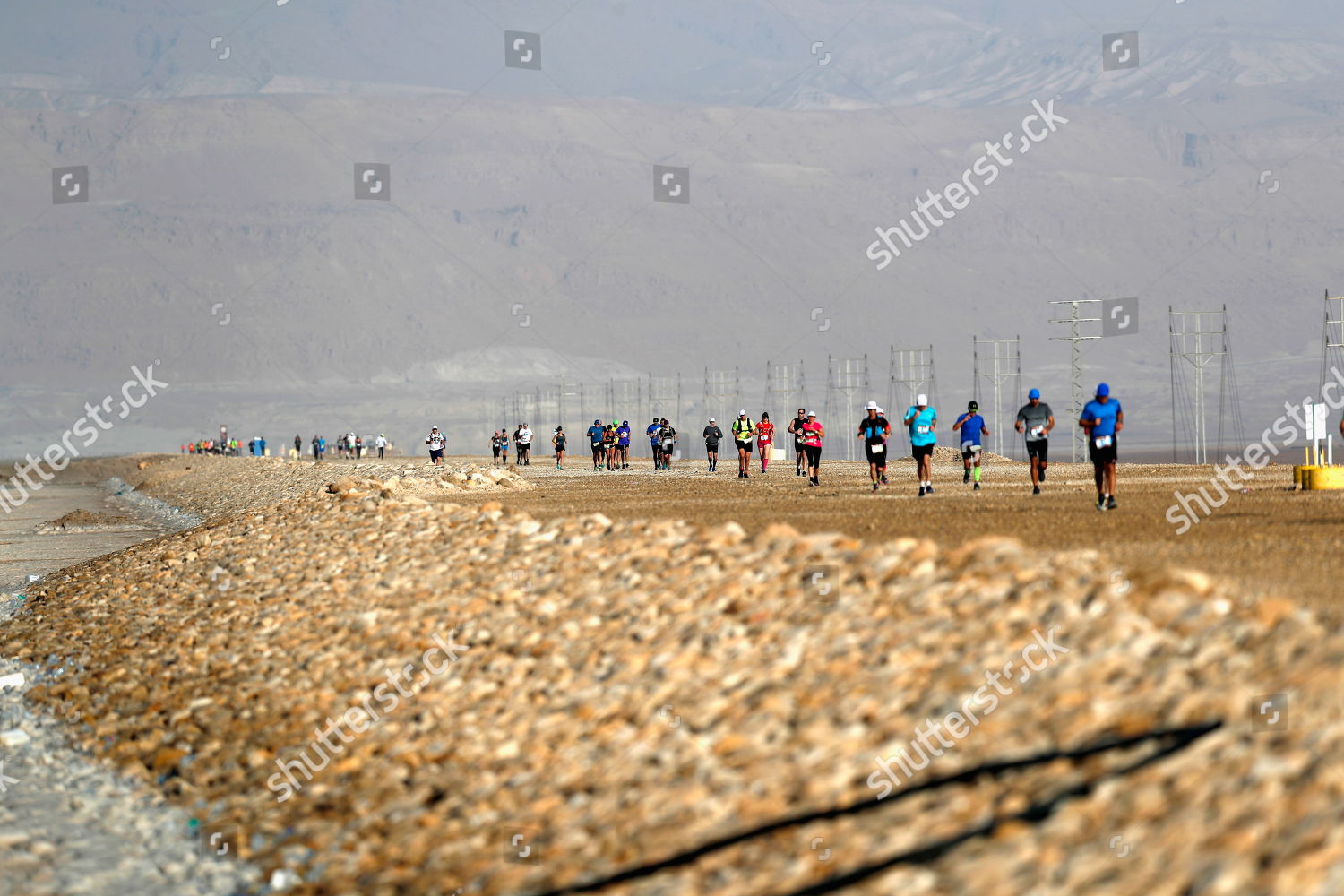 Competitors Run Along Dyke Through Dead Editorial Stock Photo - Stock ...