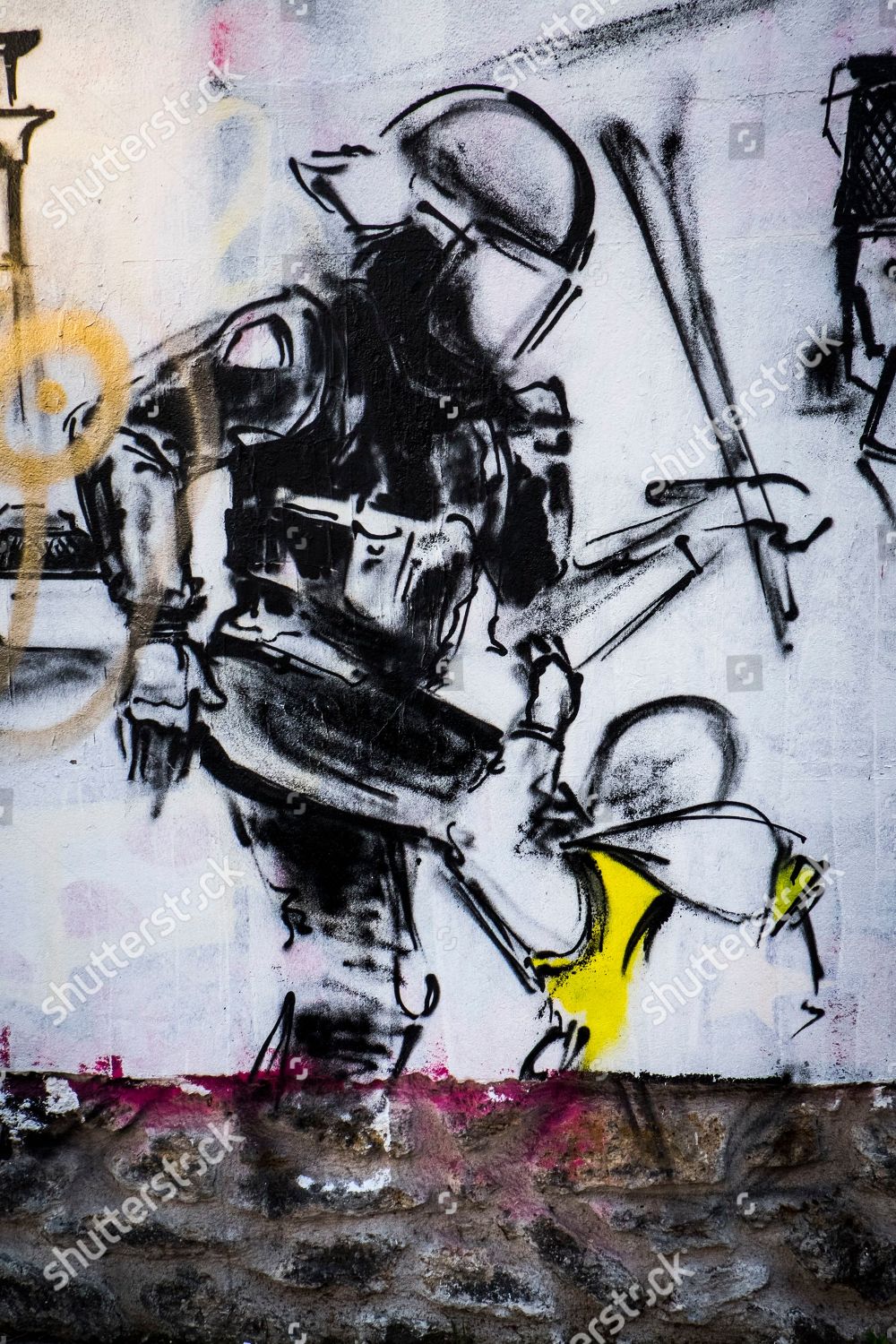 Grafitti Representing Scene Police Forces During Editorial Stock Photo ...