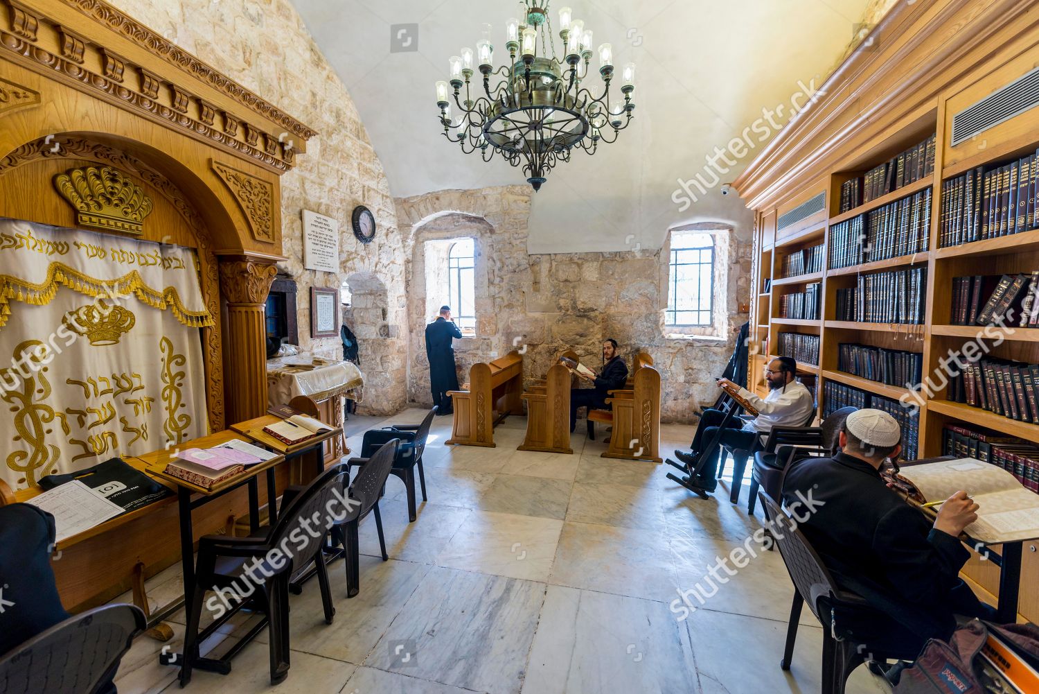 Praying Studying Orthodox Jews Old Synagogue Editorial Stock Photo ...
