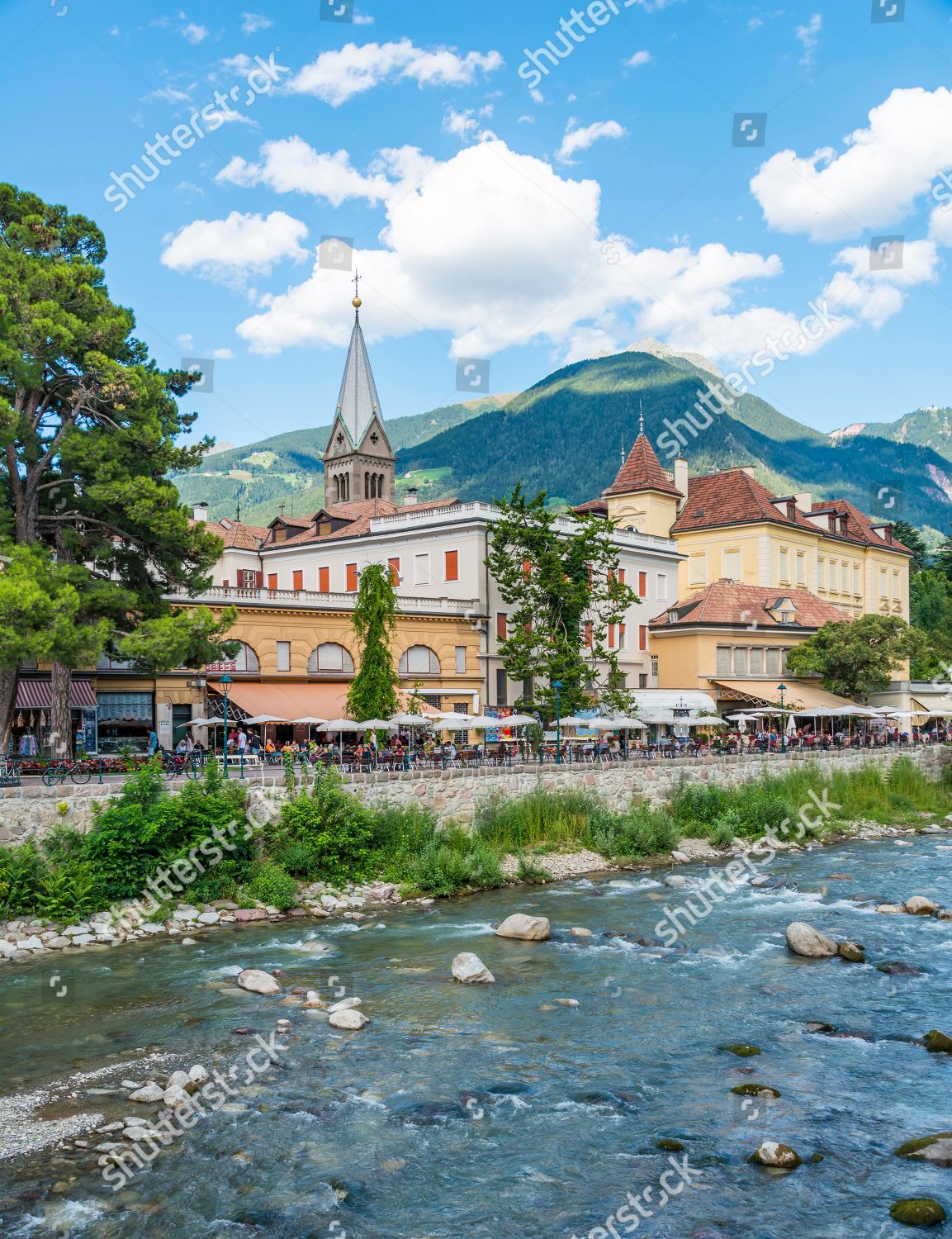 River Passer On Winter Promenade Merano Editorial Stock Photo - Stock ...