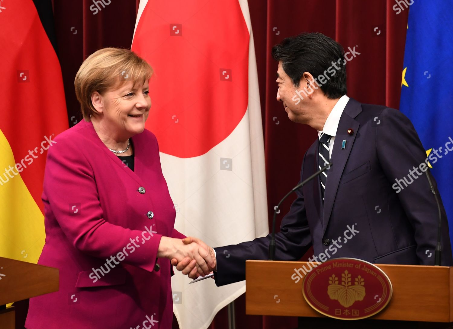 German Chancellor Angela Merkel L Shaking Editorial Stock Photo - Stock ...