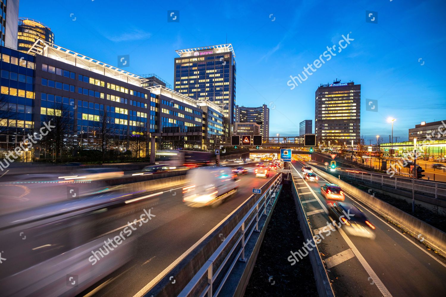 Autobahn A40 Ruhrschnellweg Essen Junction Essenzentrum Editorial Stock ...