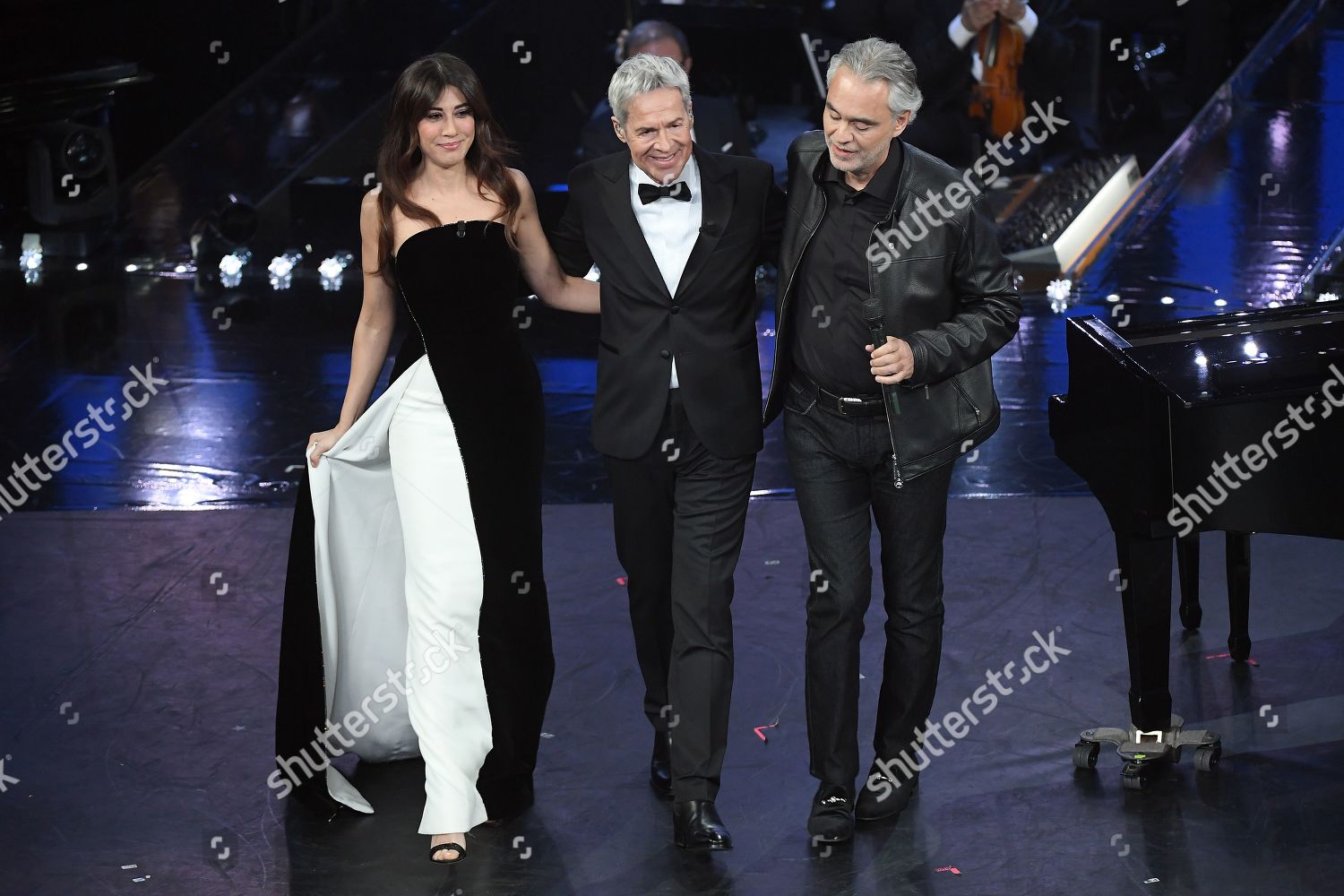 Andrea Bocelli Claudio Baglioni Virginia Raffaele Editorial Stock Photo ...