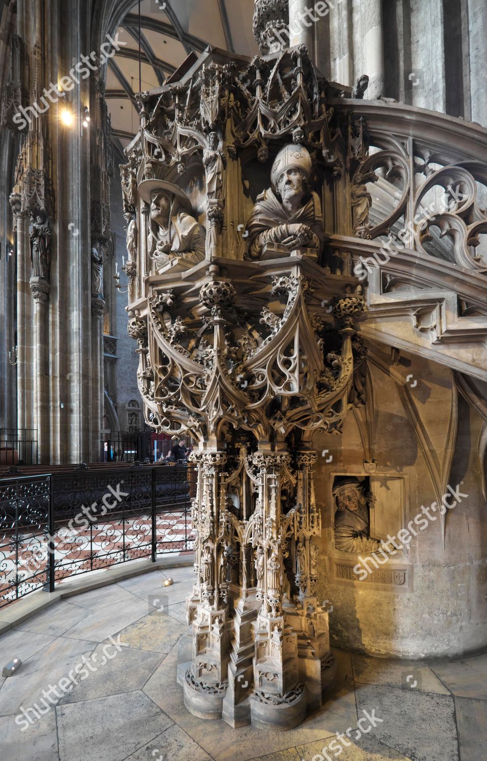 Late Gothic Pulpit St Stephens Cathedral Editorial Stock Photo - Stock ...