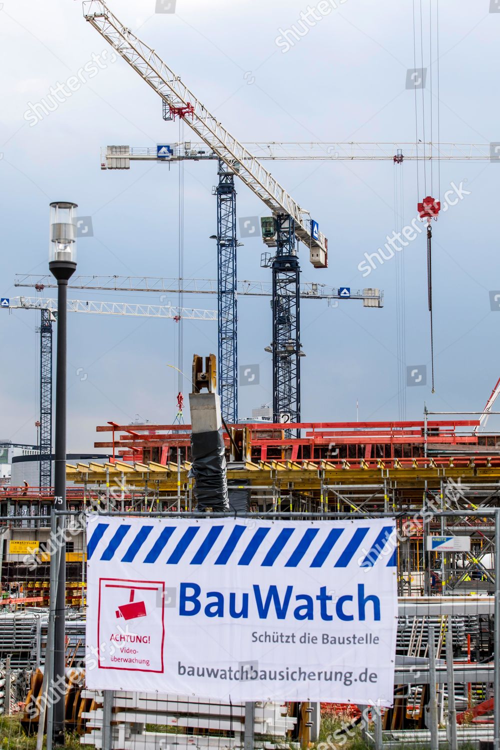Construction Site Construction Cranes Bauwatch Construction Editorial ...