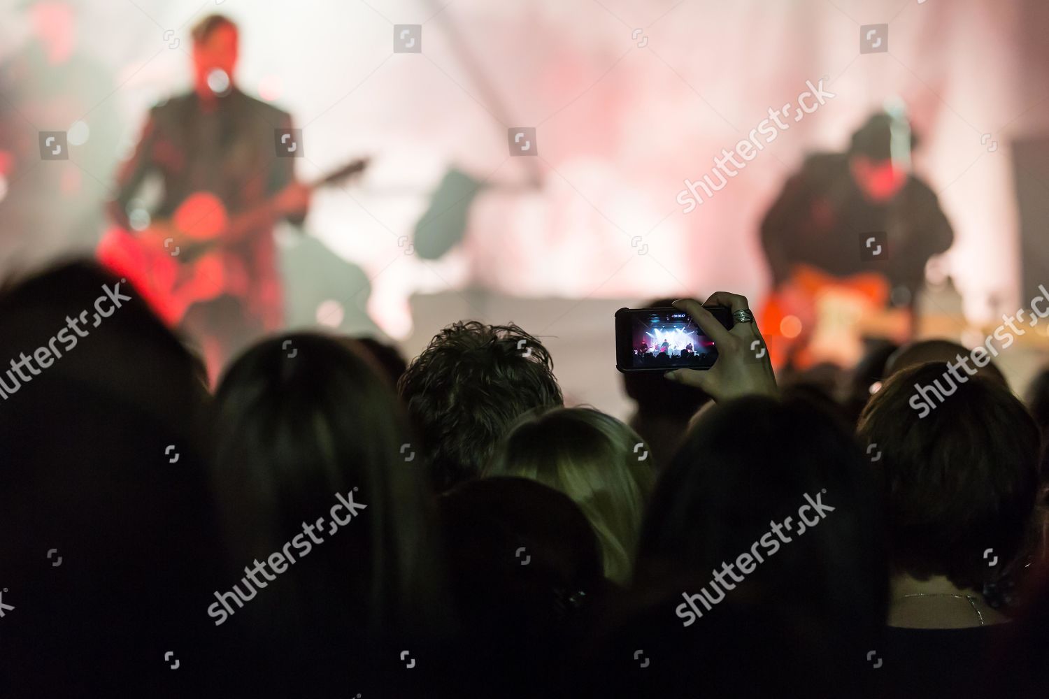 Concertgoer Takes Photo Phone Concert Swiss Editorial Stock Photo ...