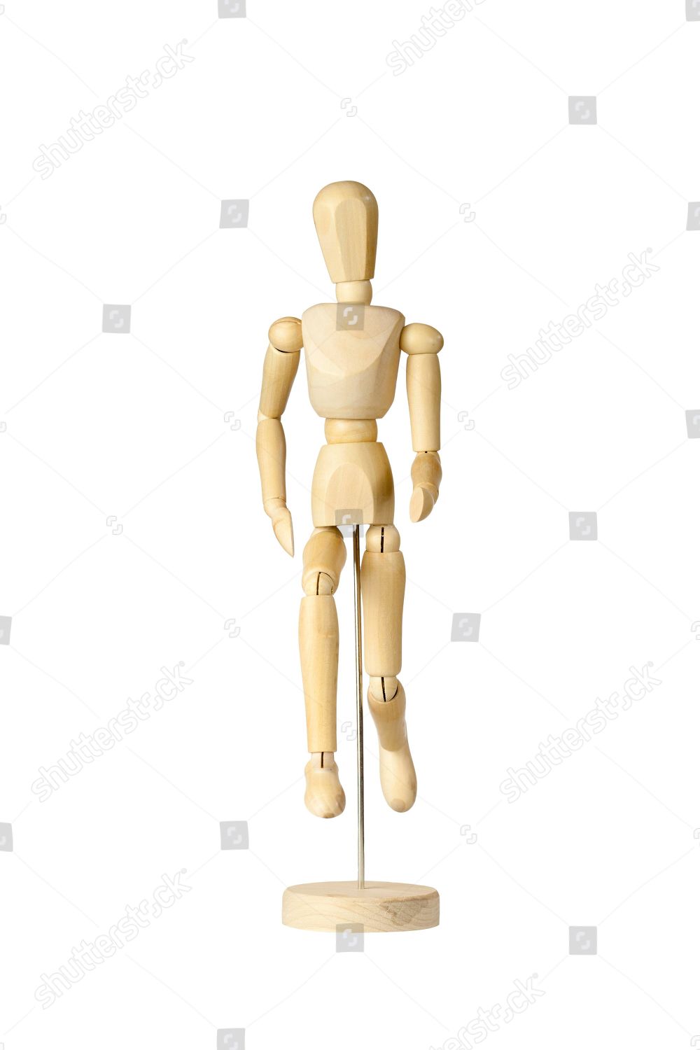 Wooden Stickman Running White Background Germany Editorial Stock Photo ...