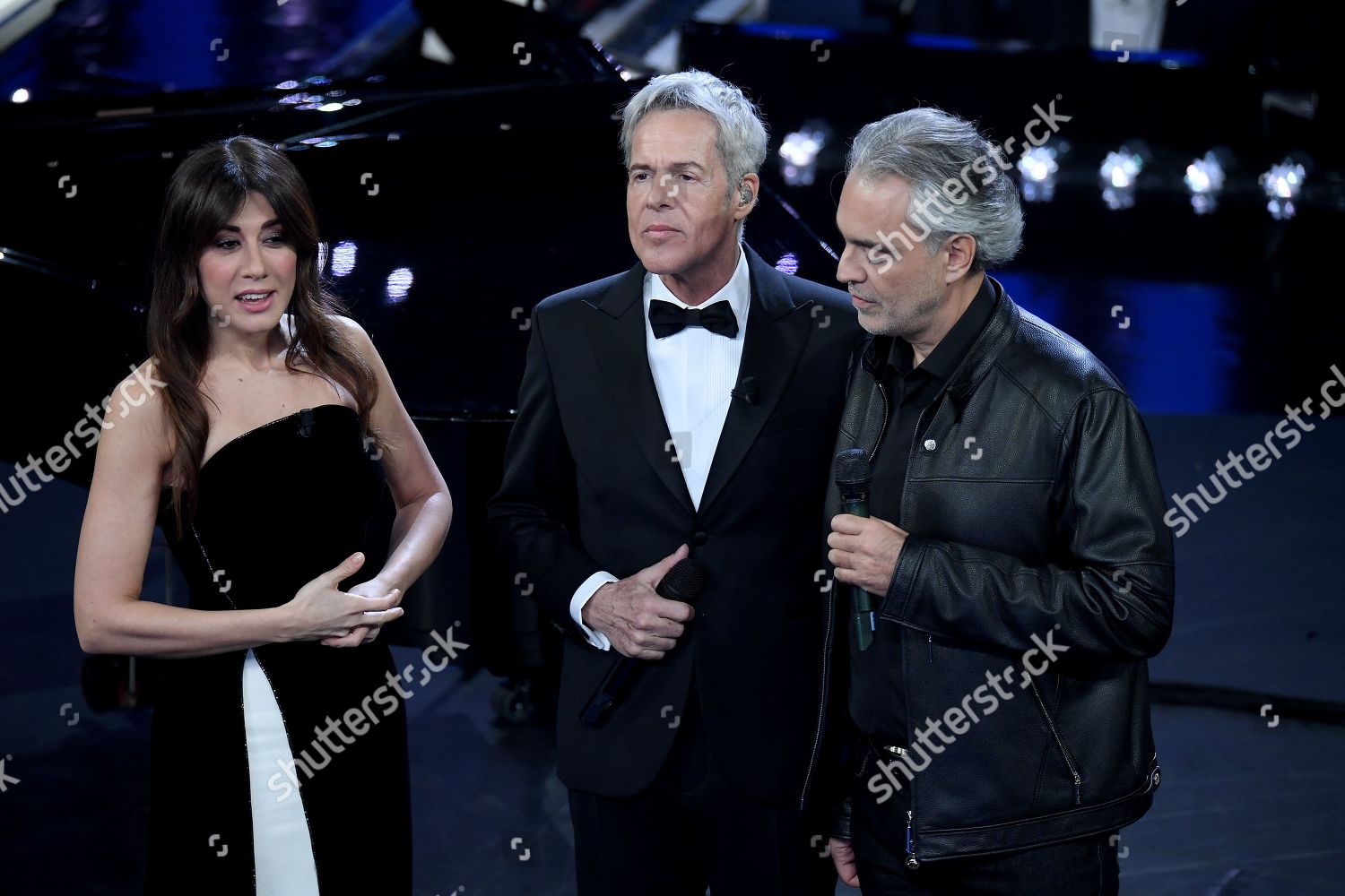Andrea Bocelli Claudio Baglioni Virginia Raffaele Editorial Stock Photo ...
