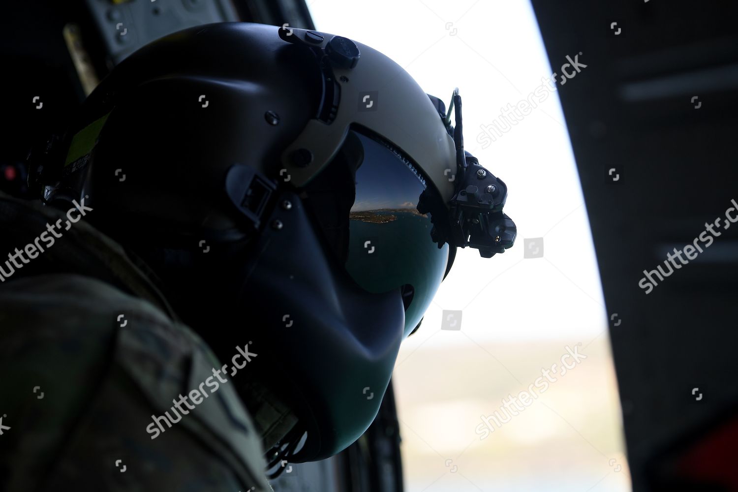 Australian Army Loadmaster Looks Out Black Editorial Stock Photo ...