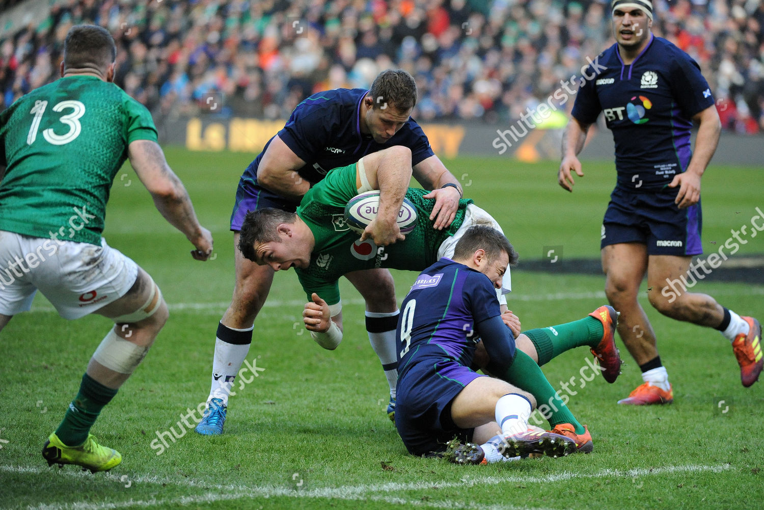 Peter Ireland Flanker Drives Into Allan Editorial Stock Photo - Stock ...