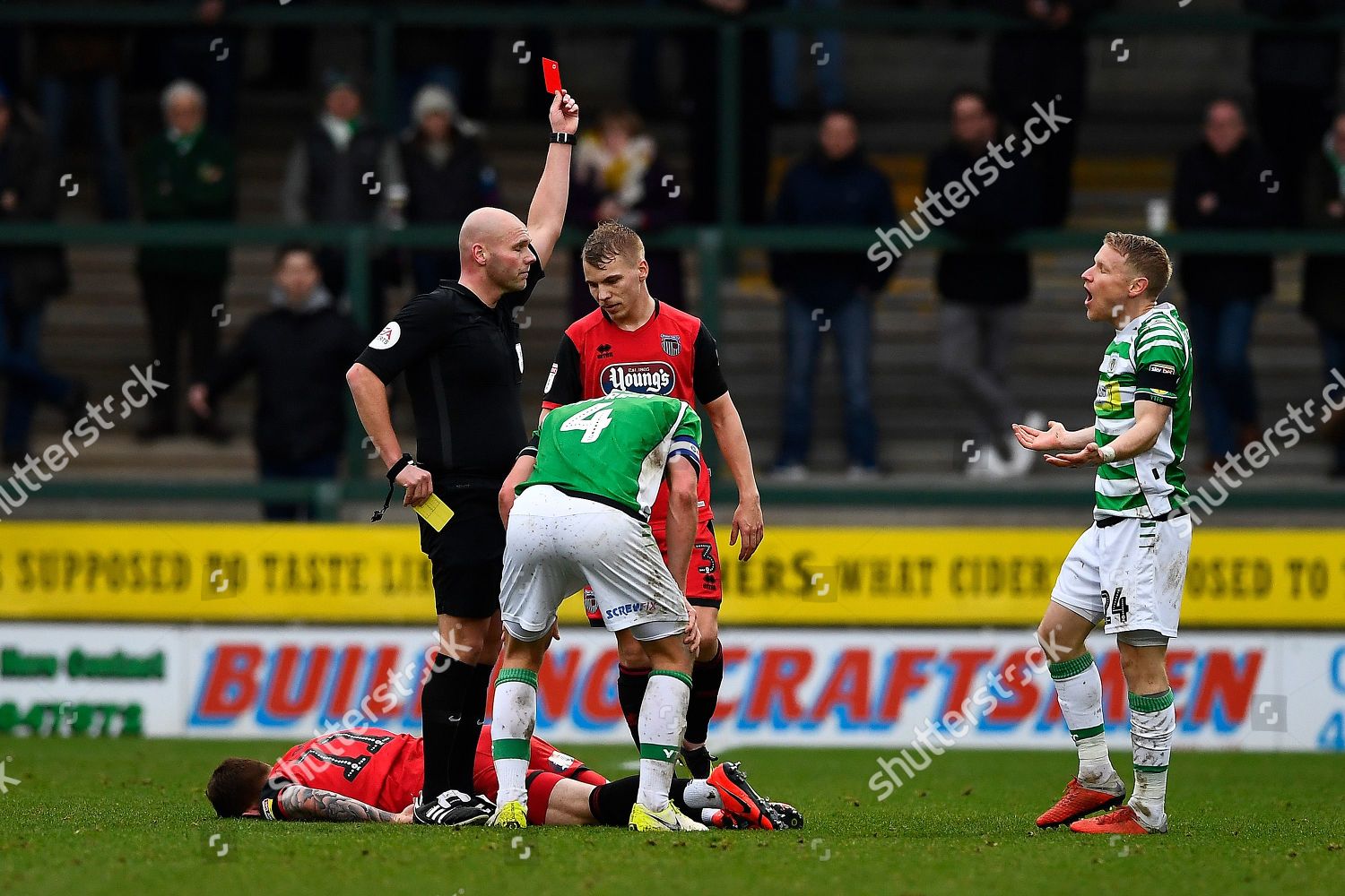 Referee Charles Breakspear Gives Second Yellow Editorial Stock Photo ...