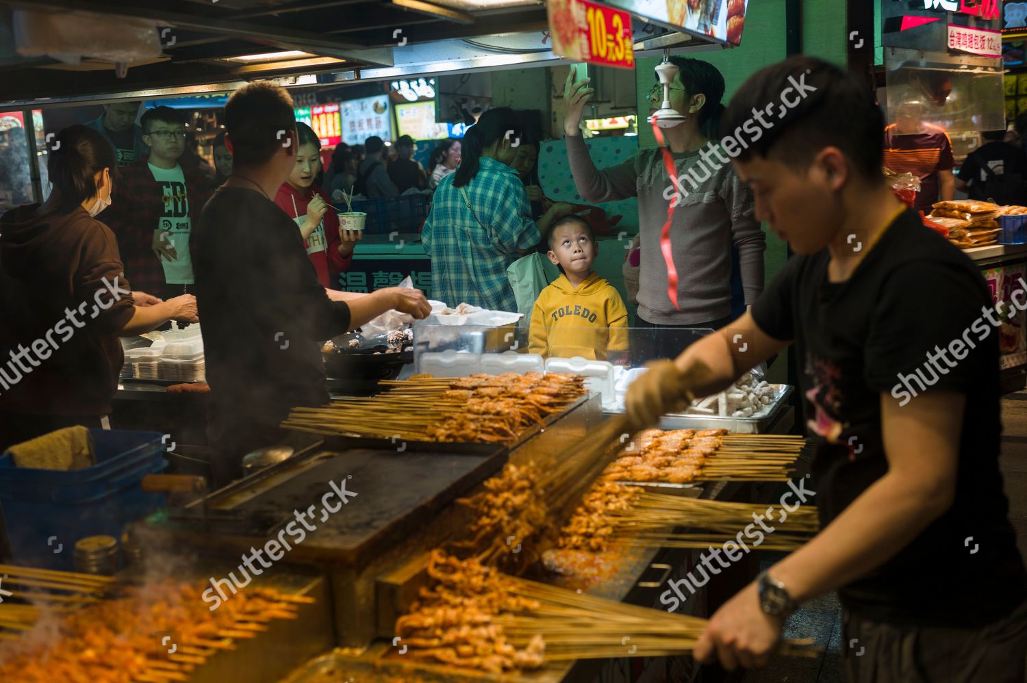 Vendor Cooks Meat Skewers Street Food Editorial Stock Photo - Stock ...