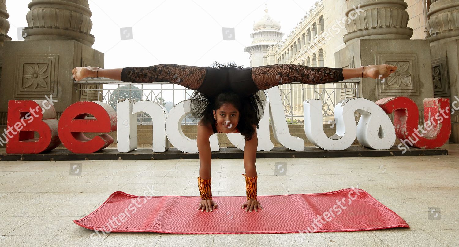 Kushi H Yoga Enthusiast Performs Asana Editorial Stock Photo - Stock ...