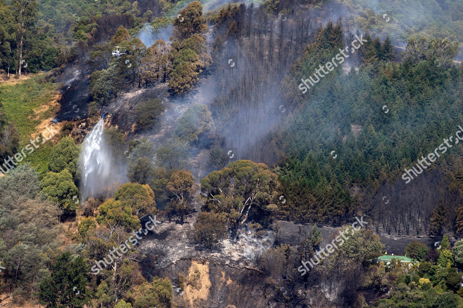 Helicopter Extinguishes Fire Near Nelson South Editorial Stock Photo ...