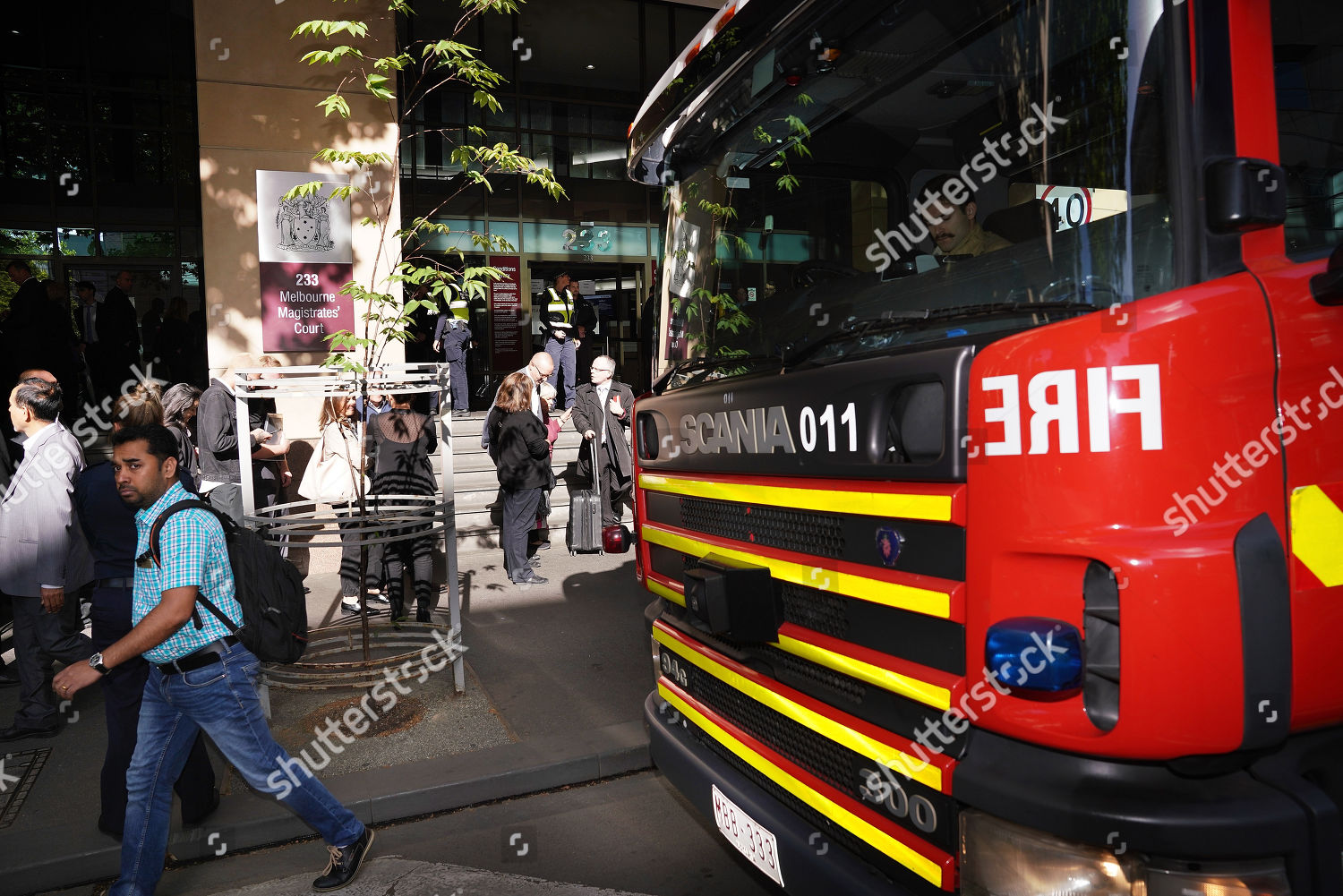 Firefighter Seen Inside Firetruck Outside Magistrates Editorial Stock ...