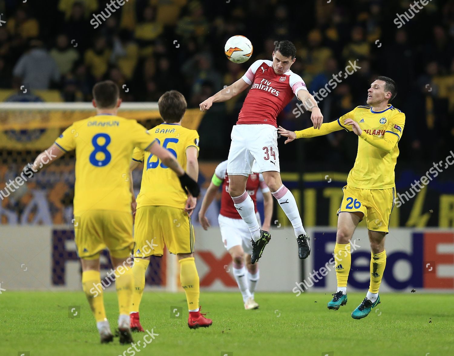 Granit Xhaka Arsenal Nemanja Milic Bate Editorial Stock Photo - Stock ...