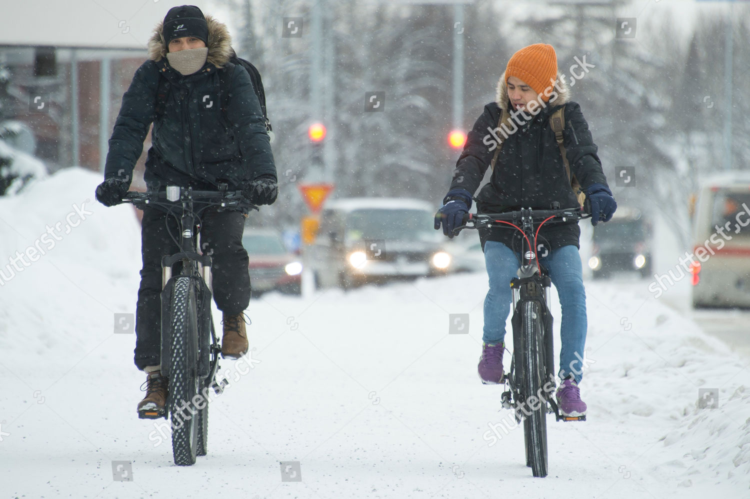 Bikers On Cycling Route Jyvaskyla Finland Editorial Stock Photo - Stock ...