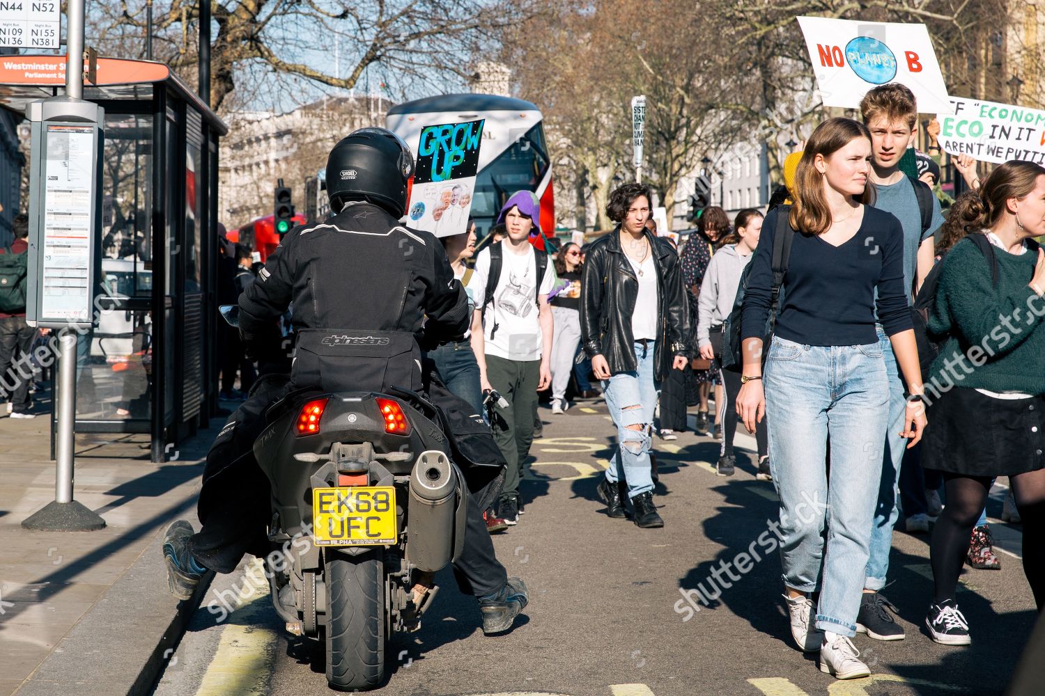 Motorcyclist Attempts Drive Through Crowd Young Editorial Stock Photo ...