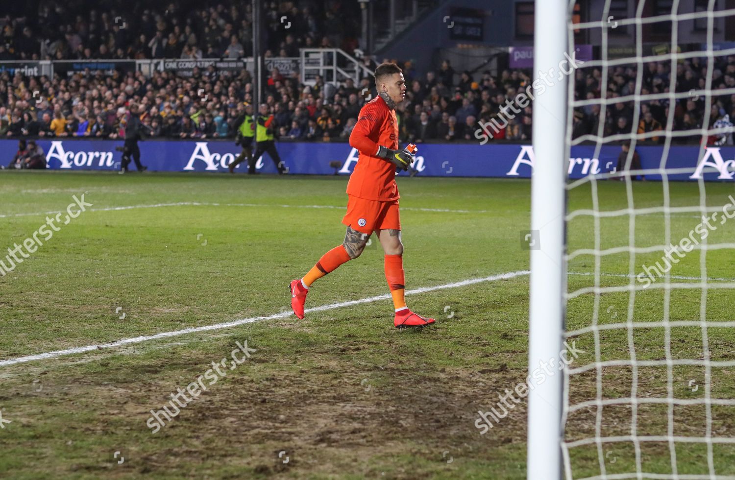 Manchester City Goalkeeper Ederson On Muddy Editorial Stock Photo ...