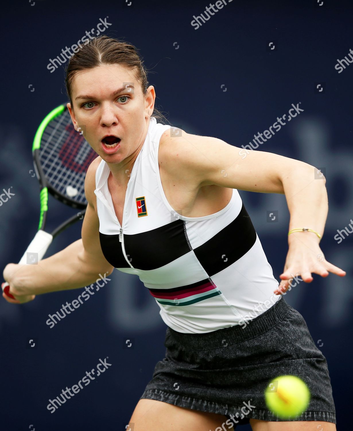 Simona Halep Romania Action Against Eugenie Editorial Stock Photo ...