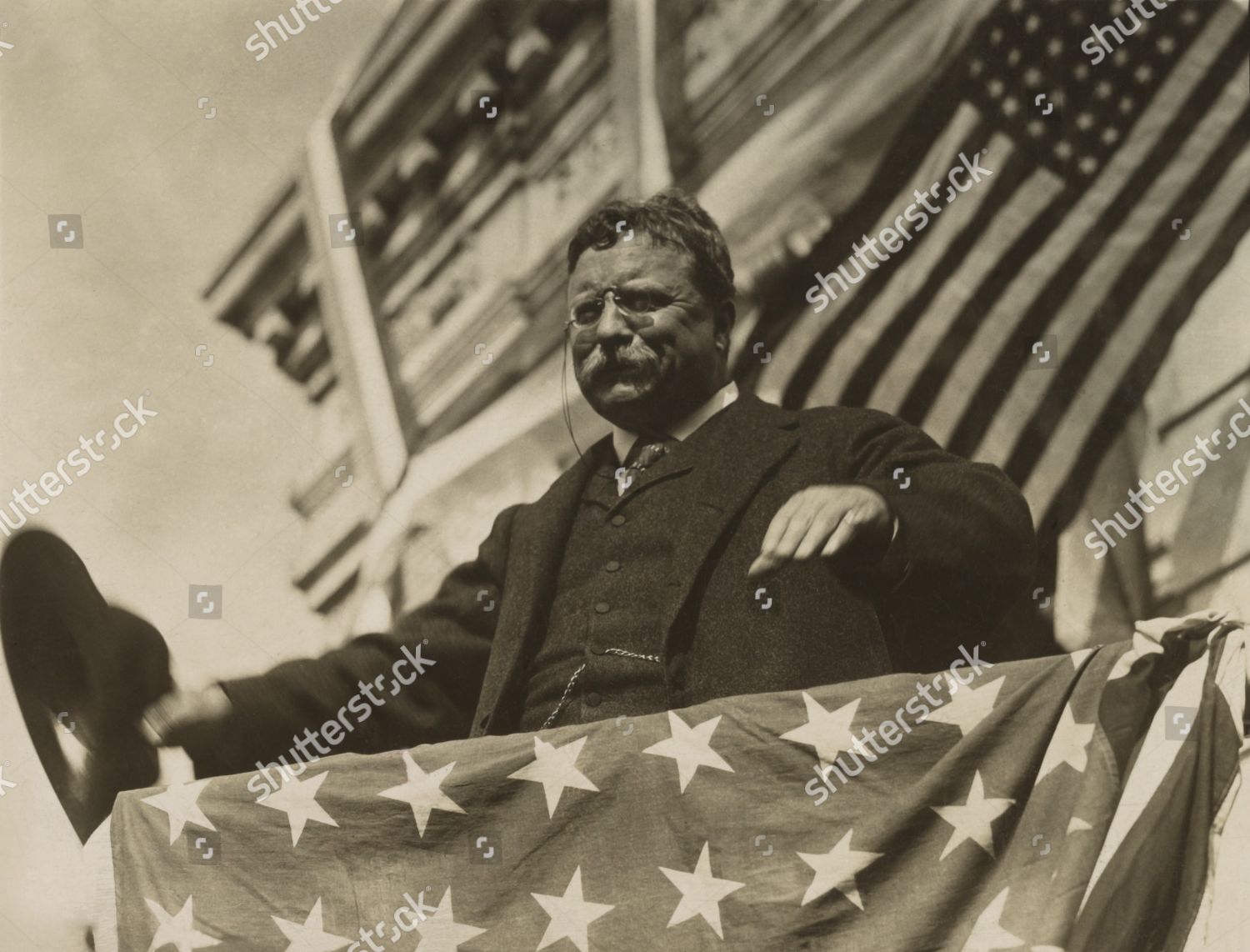 Surrounded By Flags Bunting Theodore Roosevelt Editorial Stock Photo ...