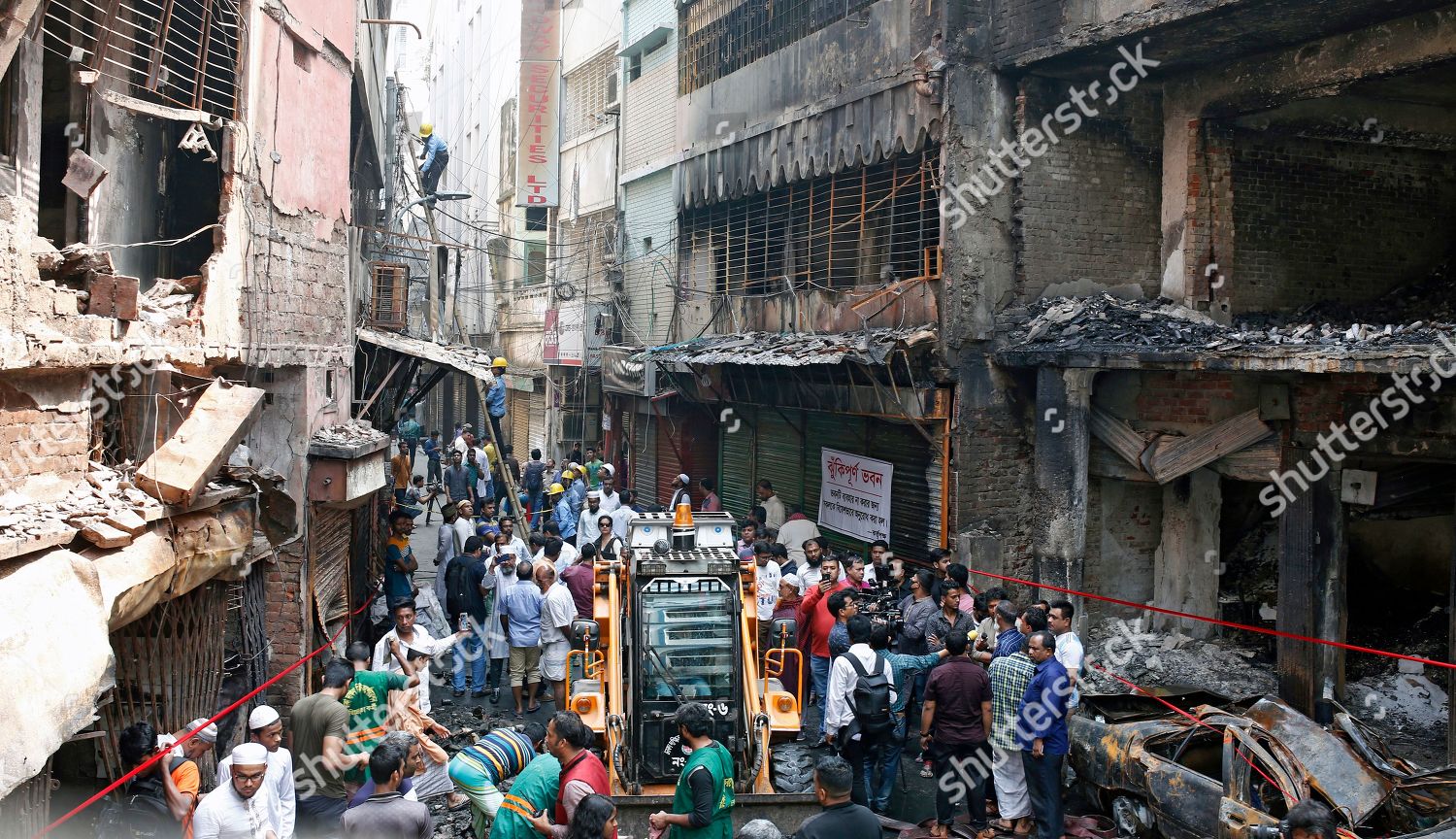 Crowd Gathers Site Chemical Warehouse Fire Editorial Stock Photo ...