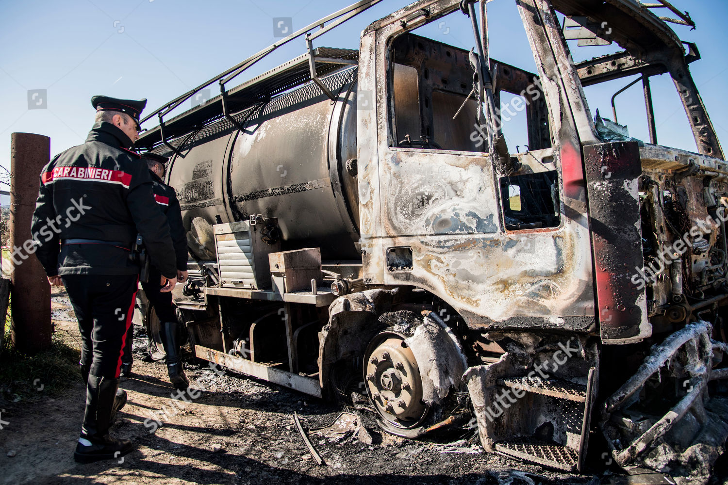 Burned Out Milk Tanker Following Armed Editorial Stock Photo - Stock ...