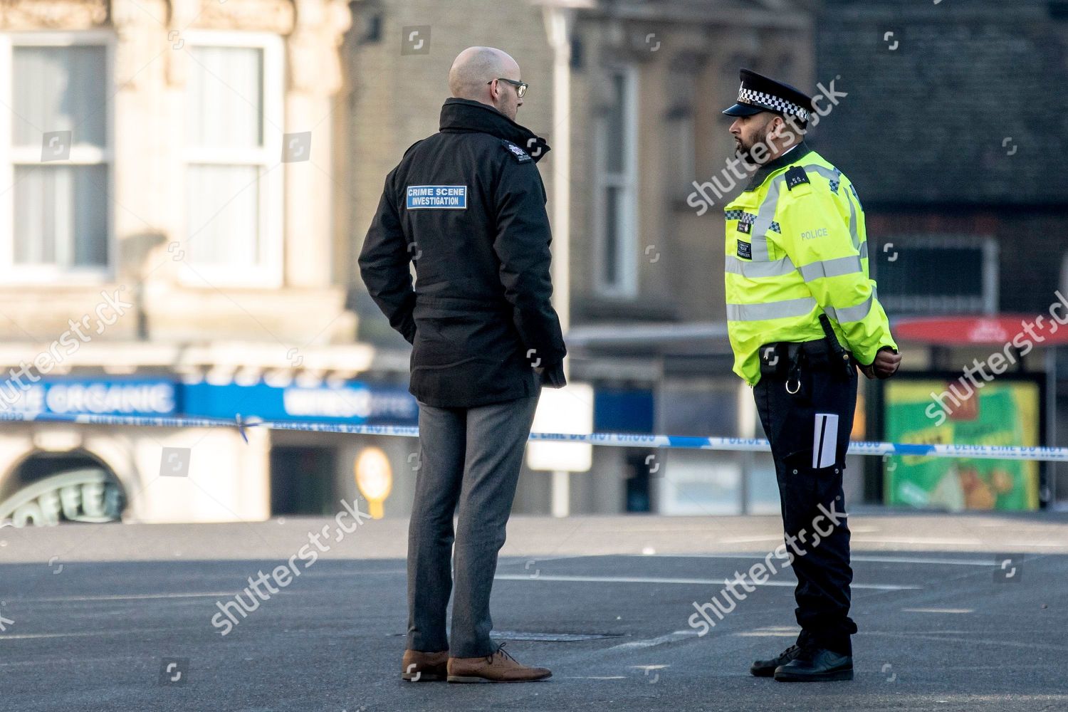 Crime Scene Investigator Speaks Police Officer Editorial Stock Photo ...