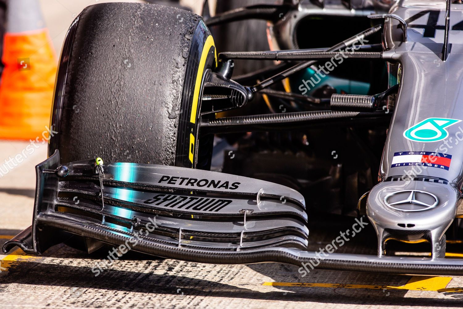 Mercedes Front Wing Aerodinamic Detail During Editorial Stock Photo ...