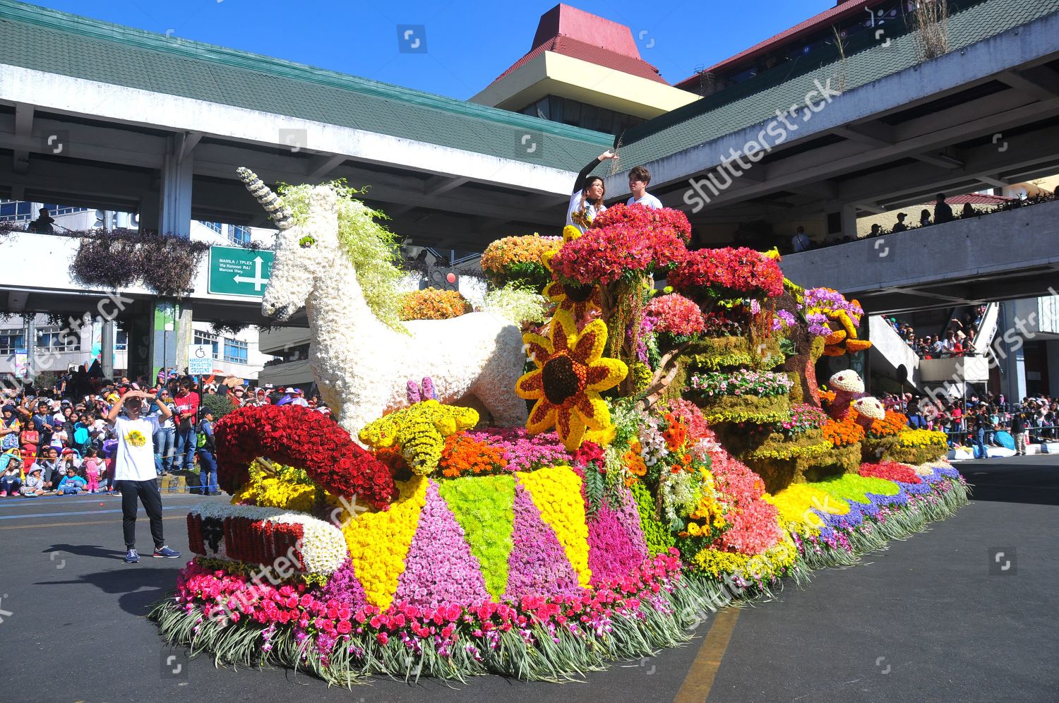 Flower Clad Float Parades Down Street Editorial Stock Photo - Stock ...
