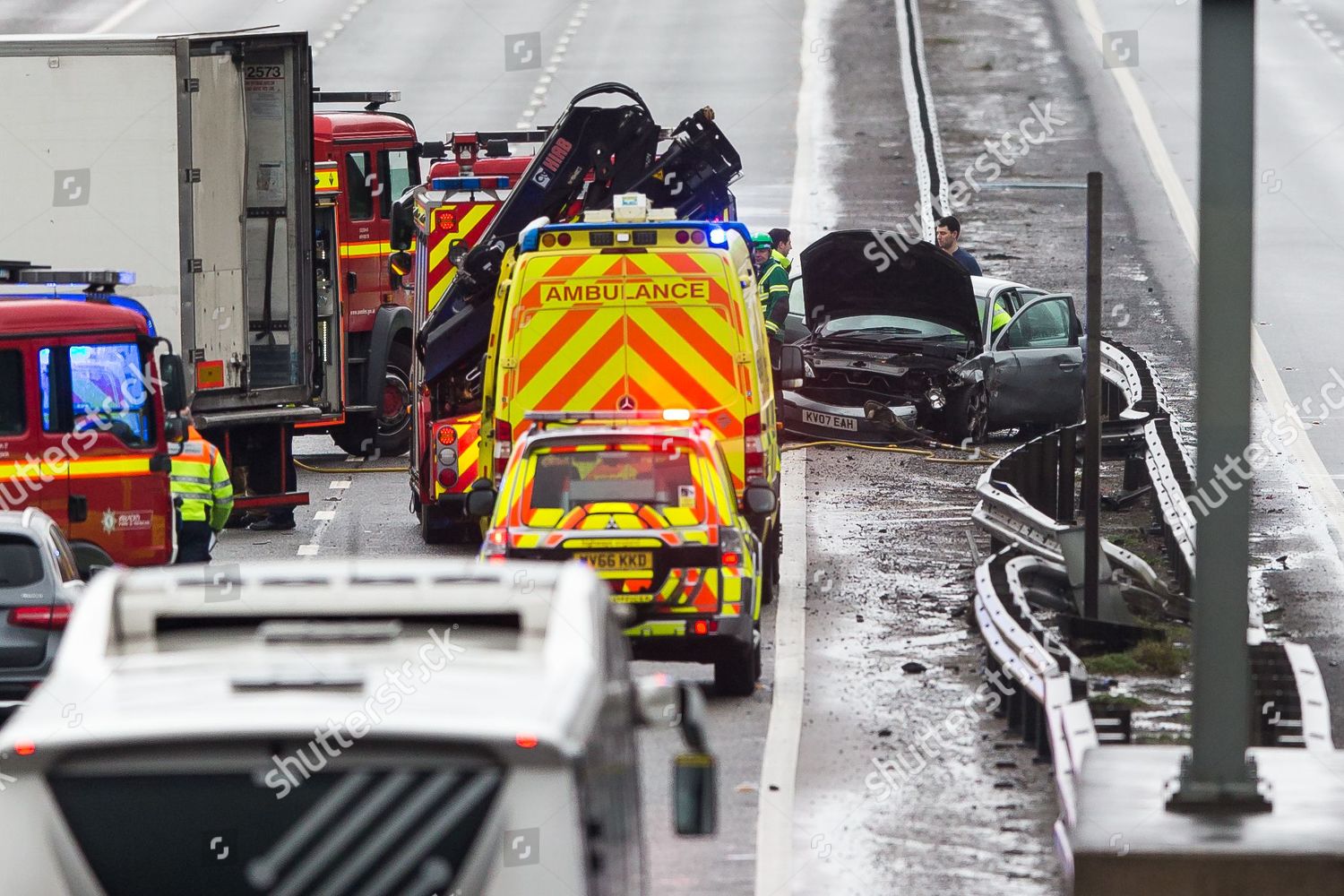 Road Accident Involving Articulated Lorry Grey Editorial Stock Photo ...