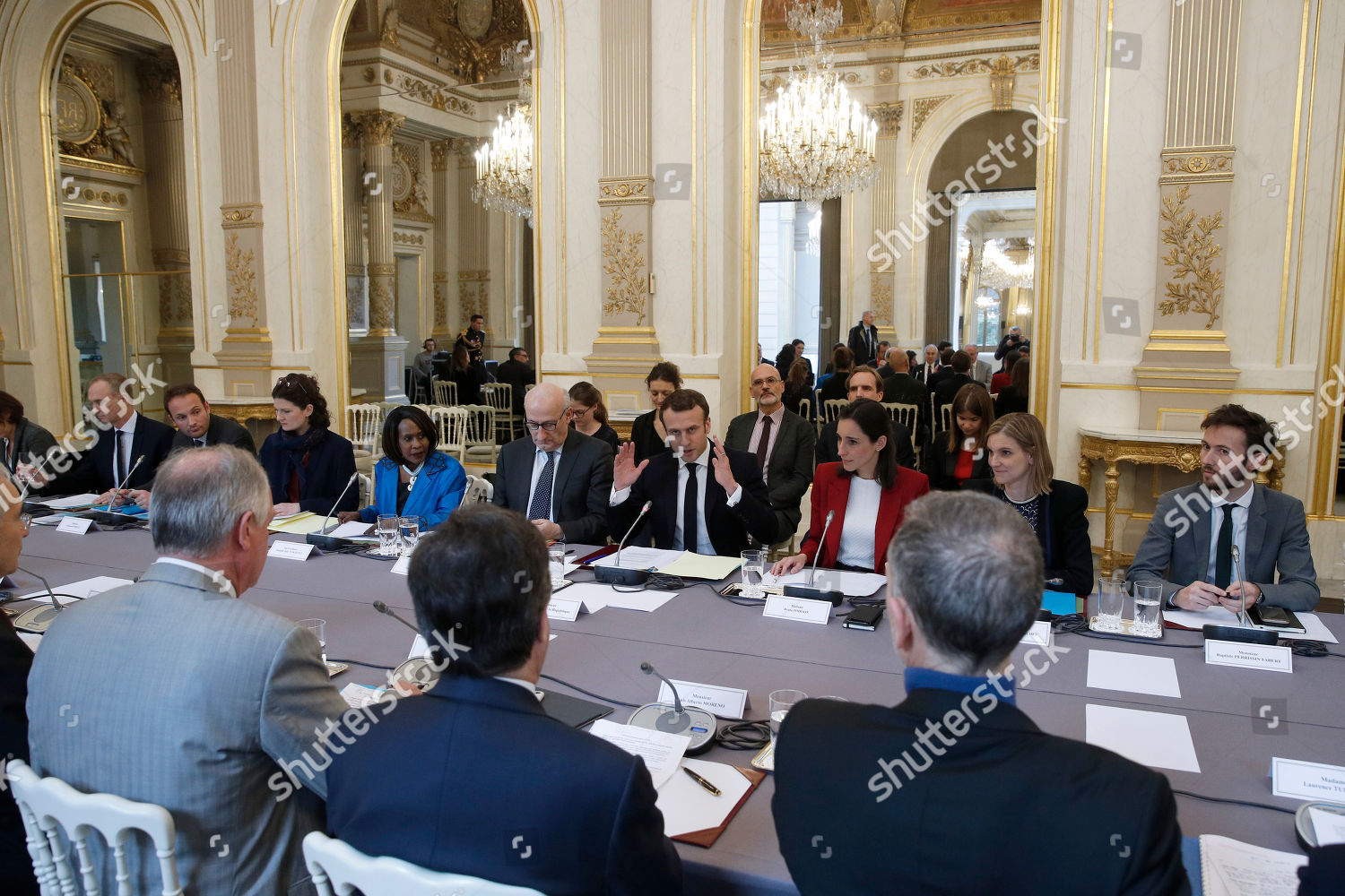 French President Emmanuel Macron C Background Editorial Stock Photo ...