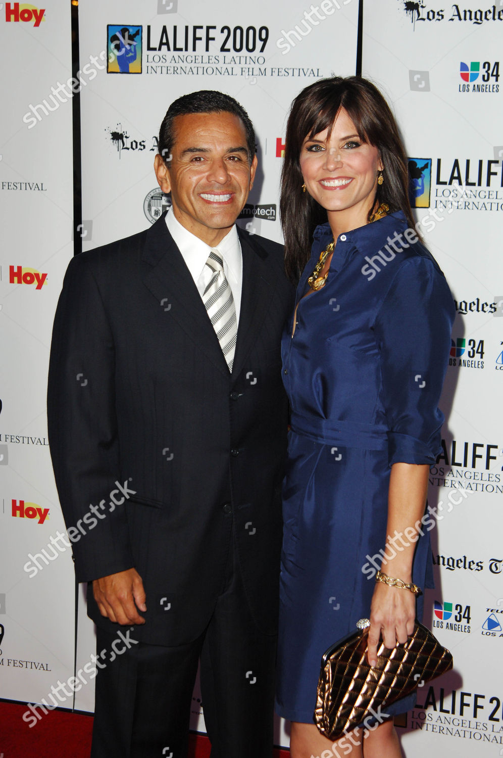 Mayor Antonio Villaraigosa Girlfriend Lu Parker Editorial Stock Photo ...
