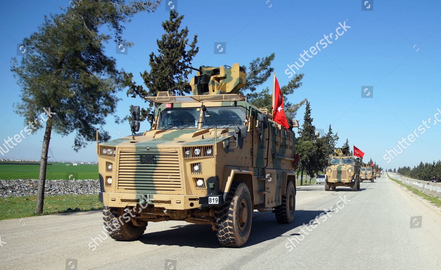 Turkish Military Vehicles Move Deescalation Zone Editorial Stock Photo ...