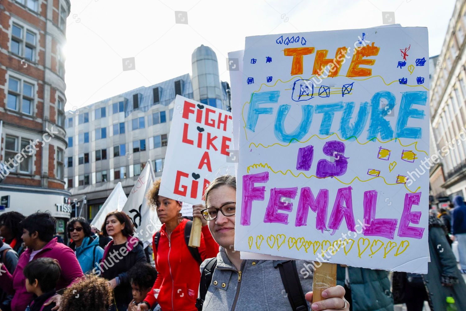 Hundreds Women Carrying Signs Placards Take Editorial Stock Photo ...