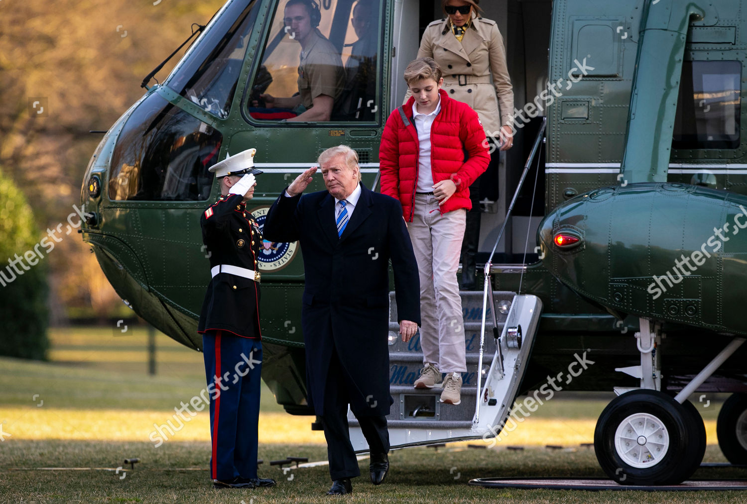 United States President Donald Trump Saluting Editorial Stock Photo ...