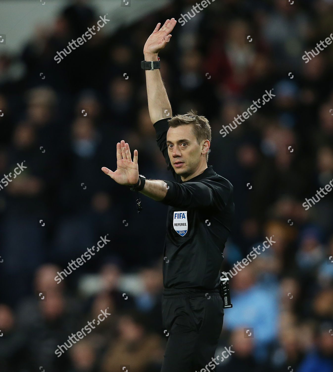 Referee Mr Clement Turpin Signals Var Editorial Stock Photo - Stock ...