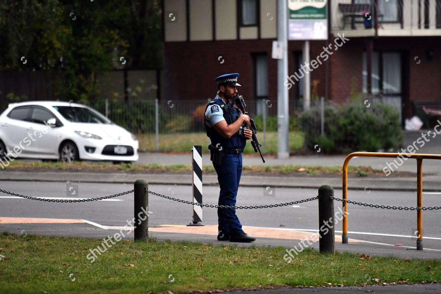 Armed Police Patrol Across Road Al Editorial Stock Photo - Stock Image ...