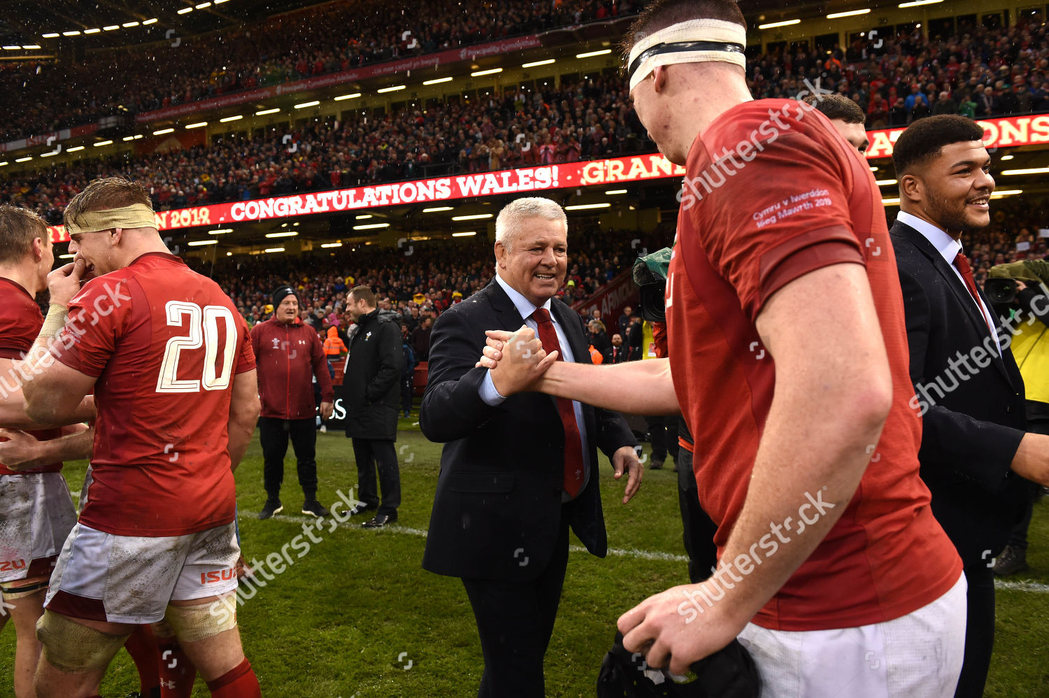 Warren Gatland Adam Beard Wales Celebrates Editorial Stock Photo ...