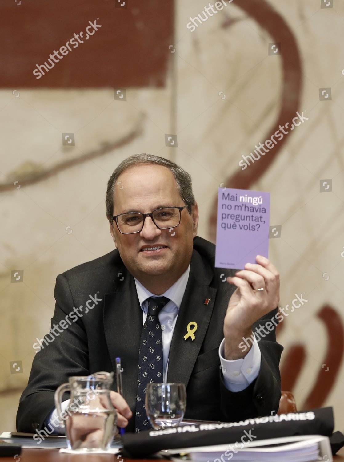Catalan Regional President Quim Torra Displays Editorial Stock Photo ...