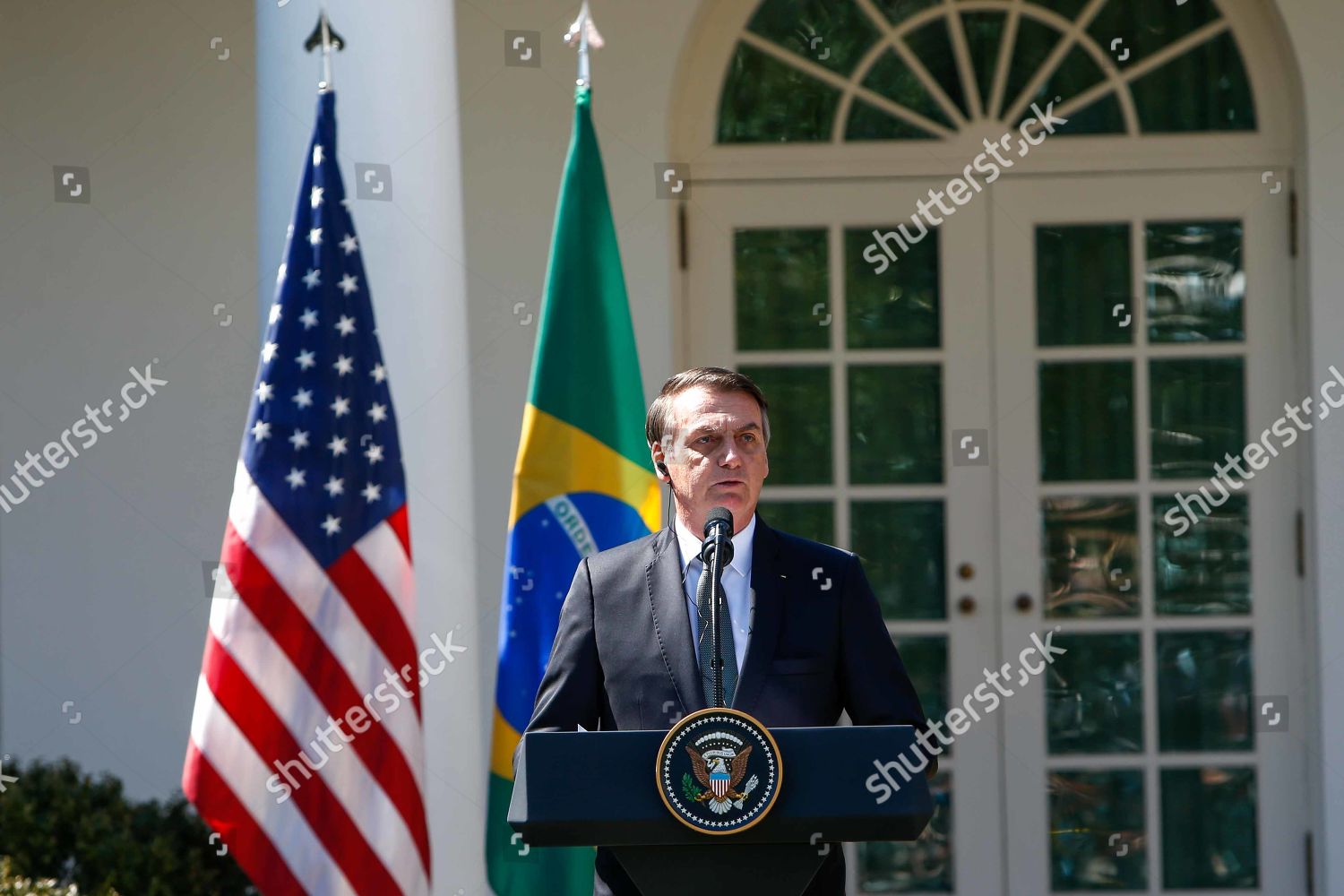 Brazilian President Jair Bolsonaro During Press Editorial Stock Photo ...