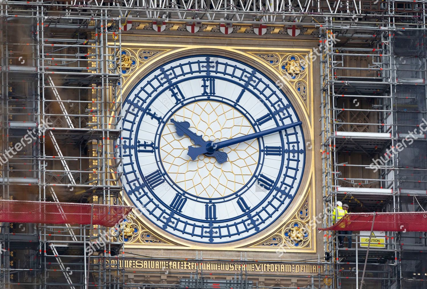 Workman Inspects Elizabeth Tower Clock Face Editorial Stock Photo ...