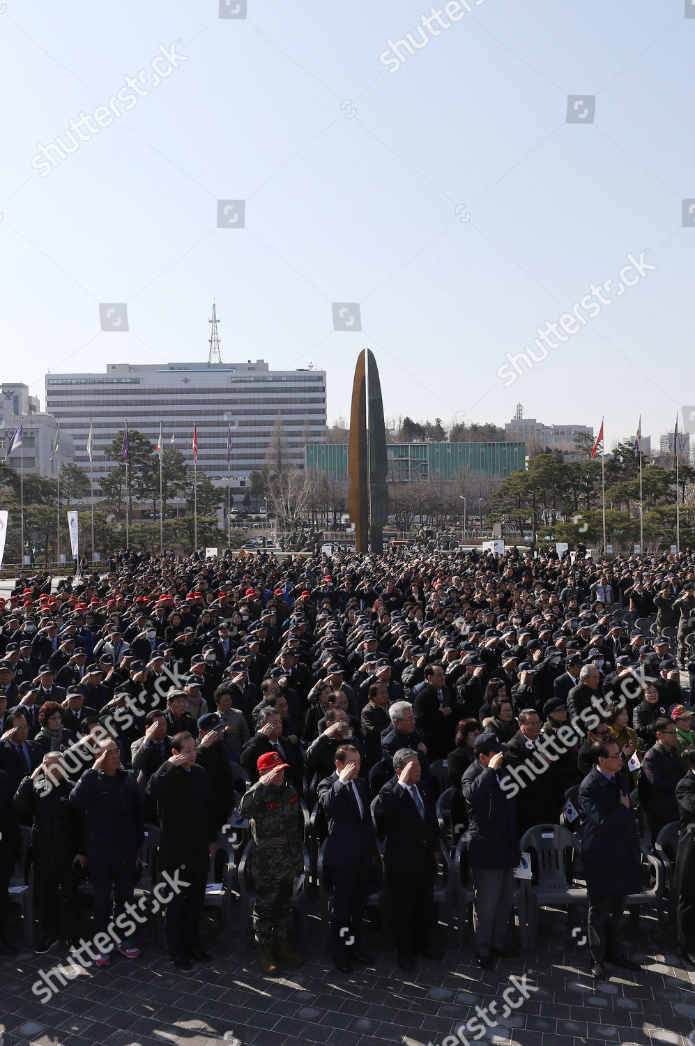 People Salute National Flag During Ceremony Editorial Stock Photo ...