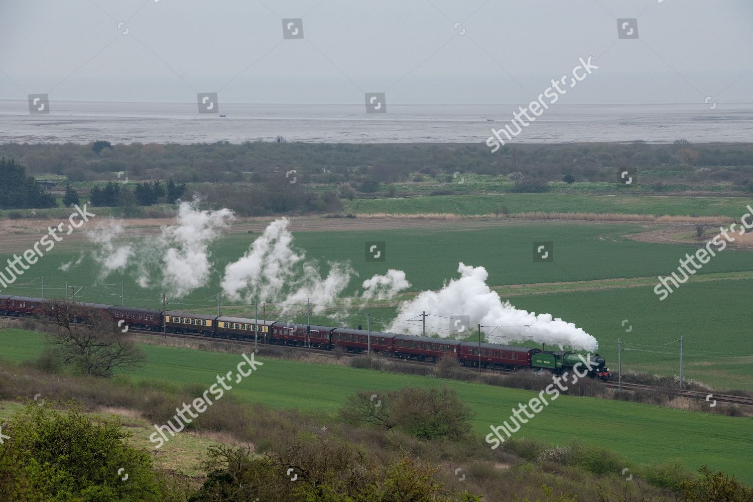 Mayflower Steam Train Heads Past Hadleigh Editorial Stock Photo - Stock ...