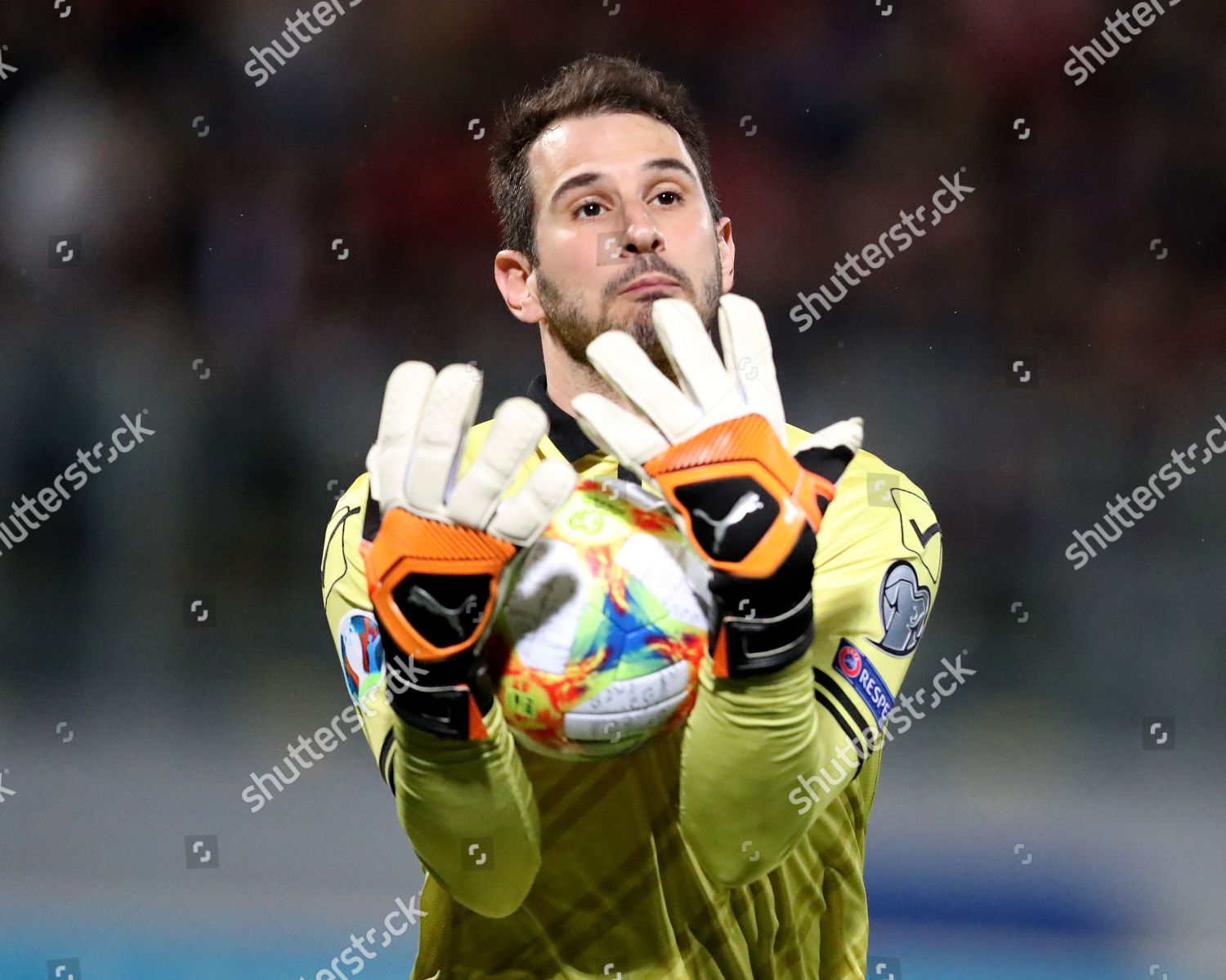 Maltas Goalkeeper Henry Bonello Action During Editorial Stock Photo ...